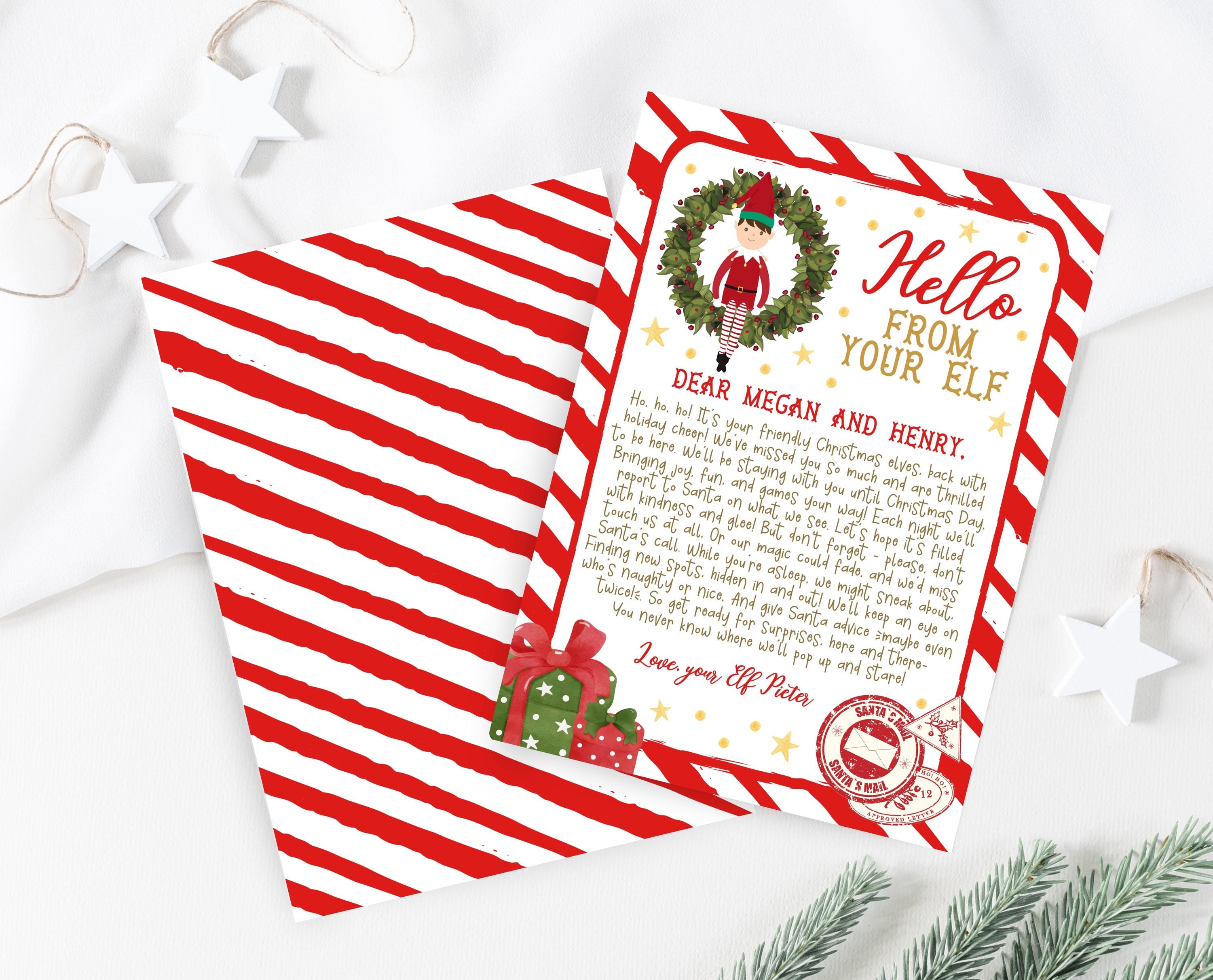 Editable Hello From Your Elf Letter, ELF Return Letter, Christmas Elf ...