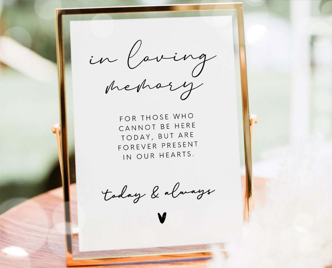 Minimalist in Loving Memory Sign Printable Template Modern - Etsy