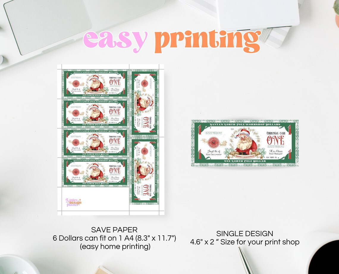 Printable Christmas Money, North Pole Dollar Bill Kid's Activity ...
