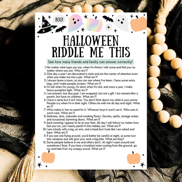 Riddle Me This Halloween - Etsy