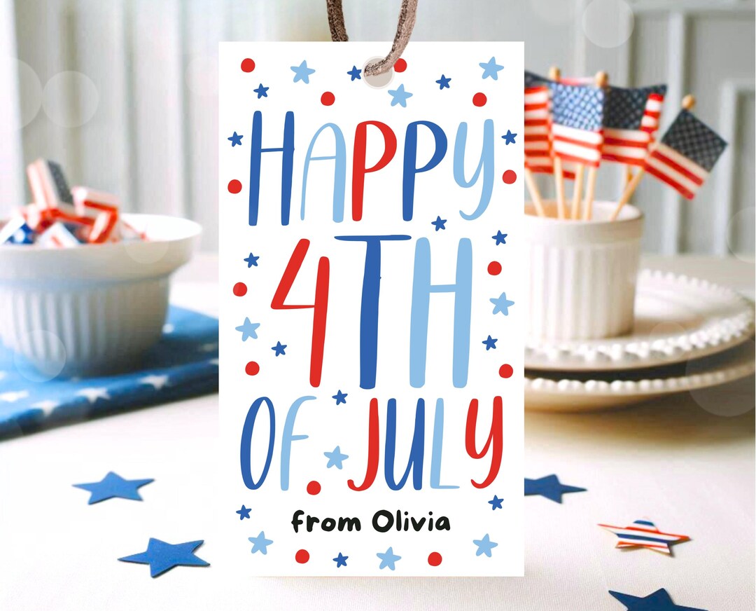 Editable 4th of July Favor Tag Template, Printable July Fourth Stars ...