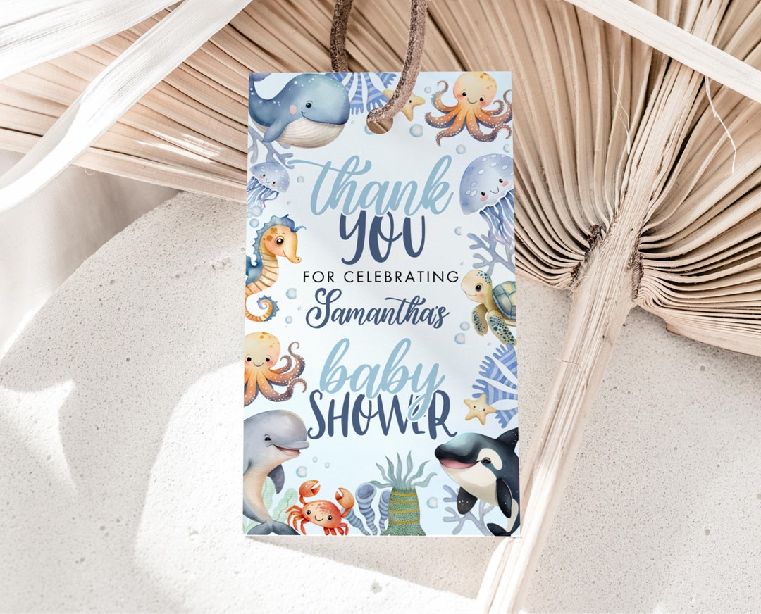 Editable Under the Sea Favor Tag, Under the Sea Baby Shower, Editable ...