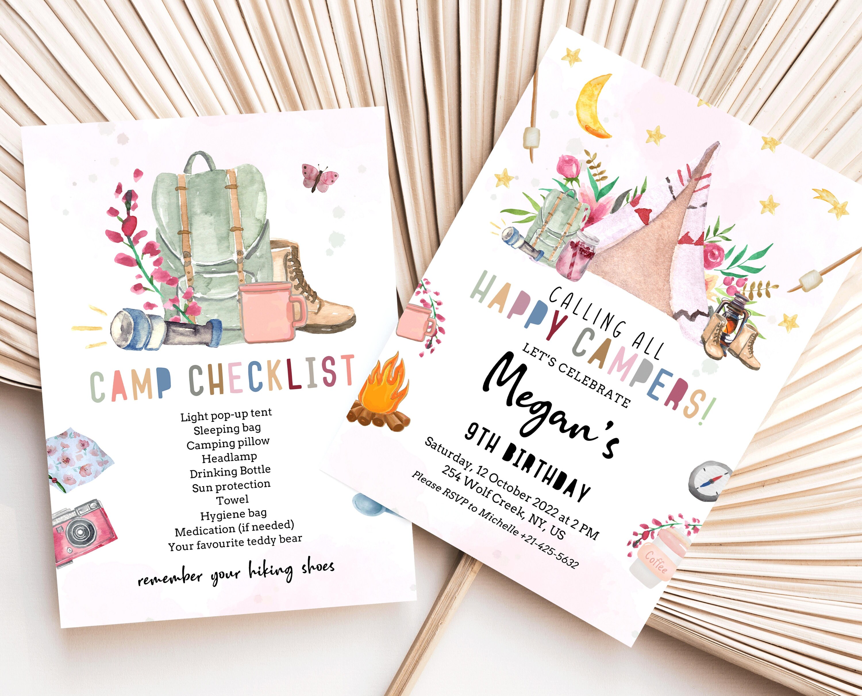 Girls Pink Camp - Etsy