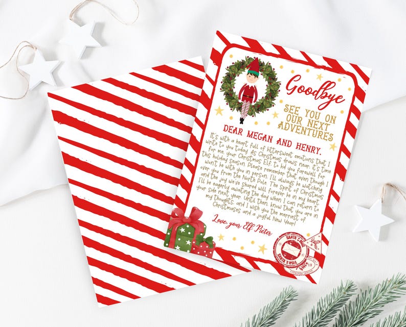 Editable Elf Goodbye Letter, Siblings Elf Letter, Christmas Elf Letter ...