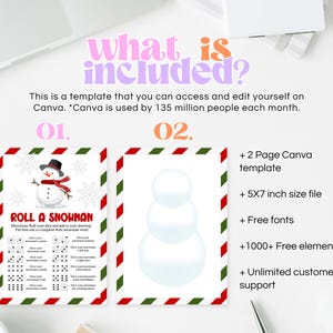 Christmas Roll A Snowman Dice Game, Printable Christmas Dice Game ...