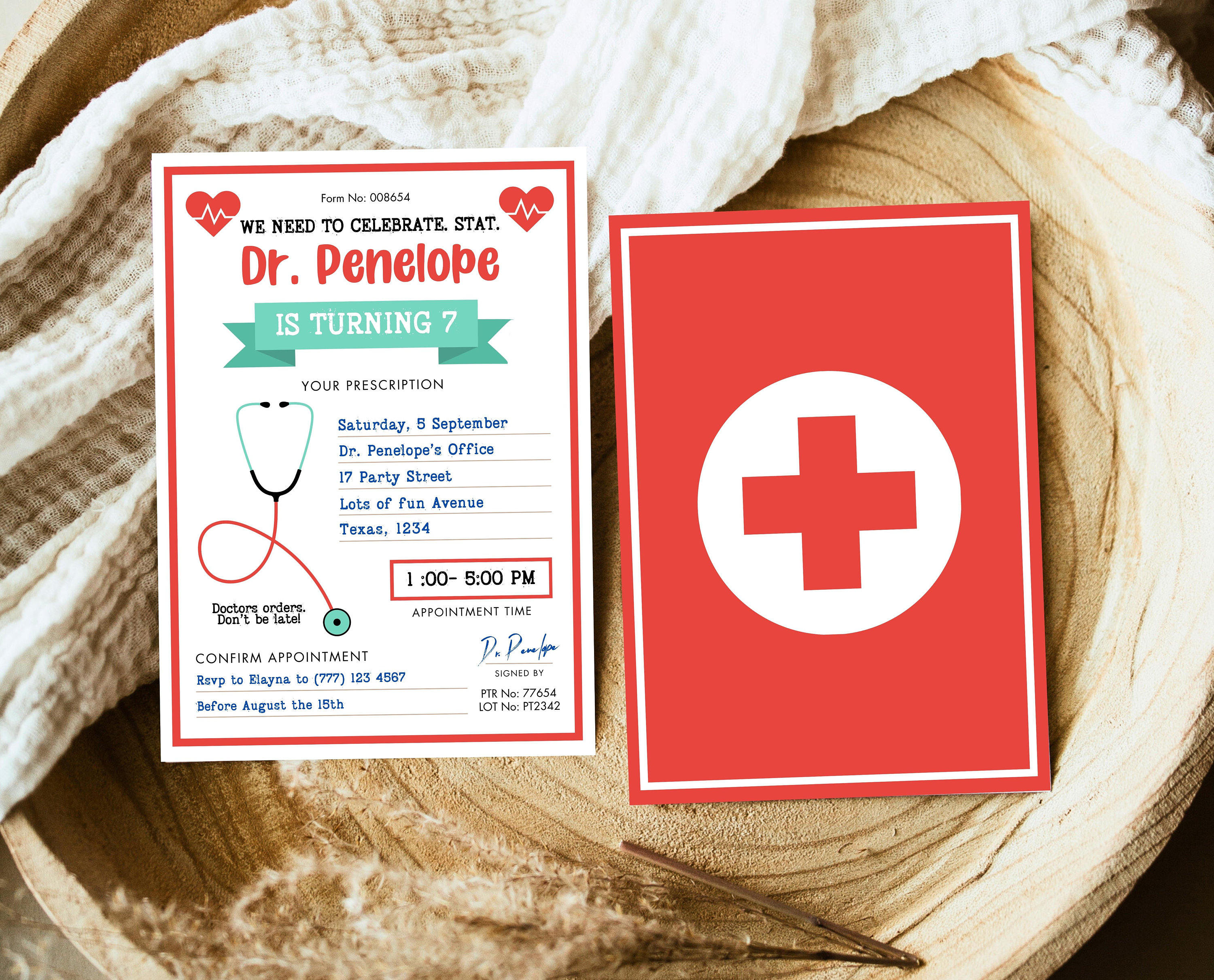 Editable Kids Medical Birthday Invitation, Kids Doctor Invite, Kids ...