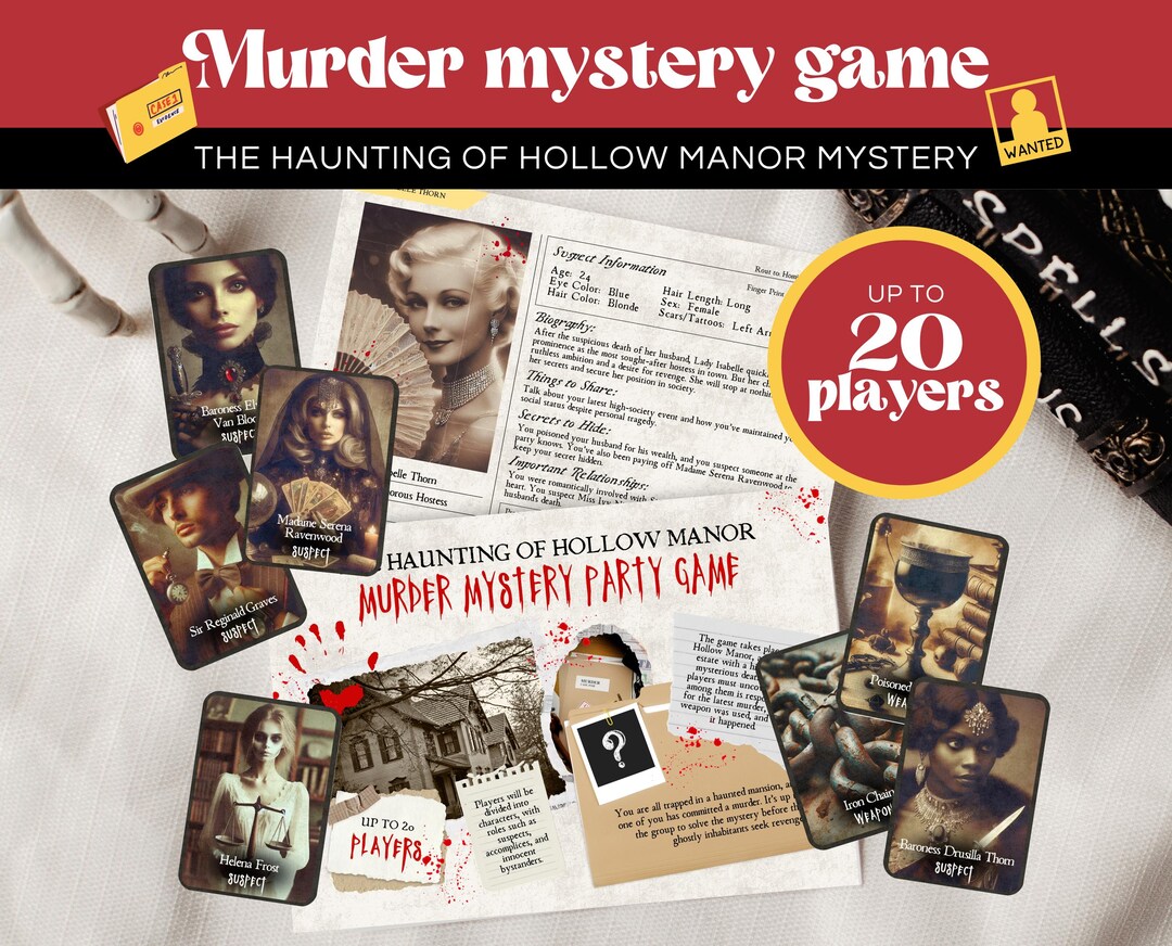 Printable Halloween Murder Mystery, Printable Halloween Game, Scary ...