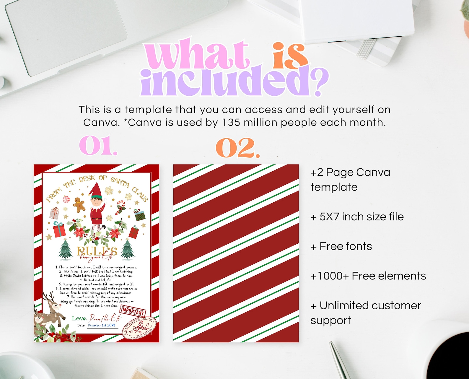 Editable Christmas Elf Magic Rules for Kids Template, Do Not Touch Me ...