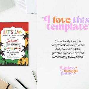 Editable Reggae Birthday Invitation: Jamaican Theme (digital Download ...