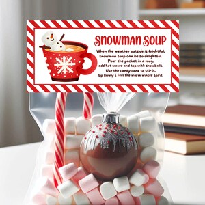 Editable Snowman Soup Bag Label, Snowman Soup Favors, Christmas Crafts ...