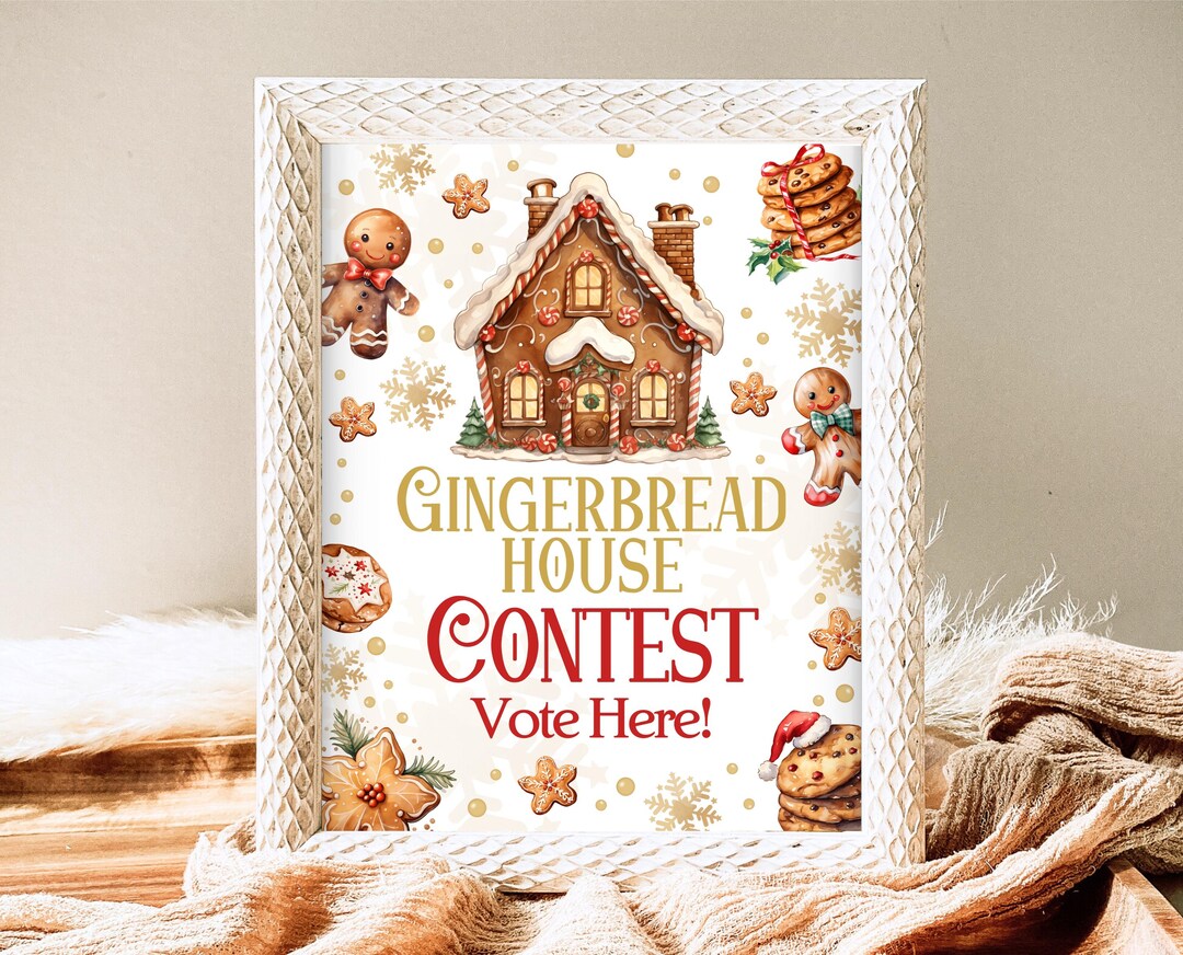 Voting Station Sign Gingerbread House Party, Christmas Cookie ...