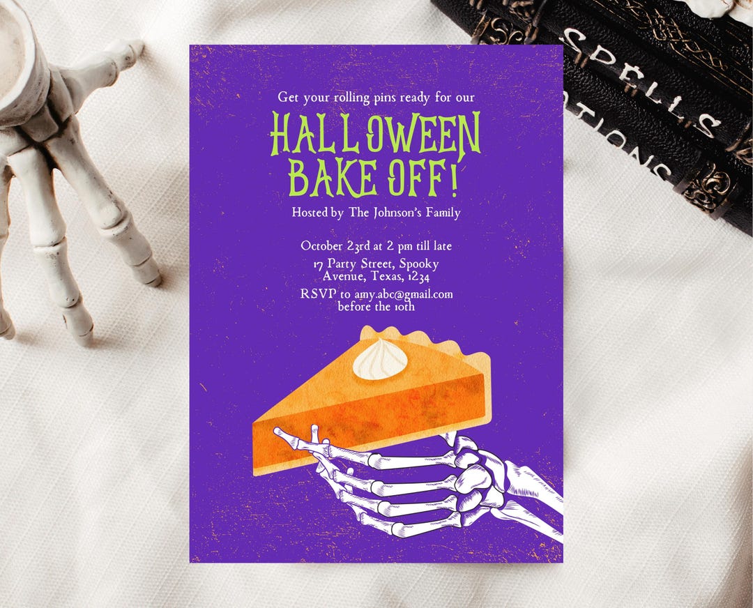 Editable Halloween Bake off Invitation, Halloween Bake Sale Invite ...