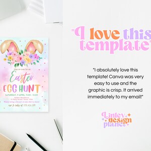 Editable Easter Egg Hunt Invitation, Bunny Invitation, Easter ...