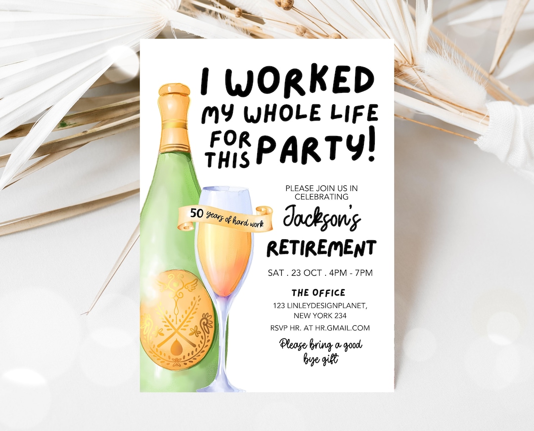 Retirement Party Invitation Template, Retirement Invite Download ...