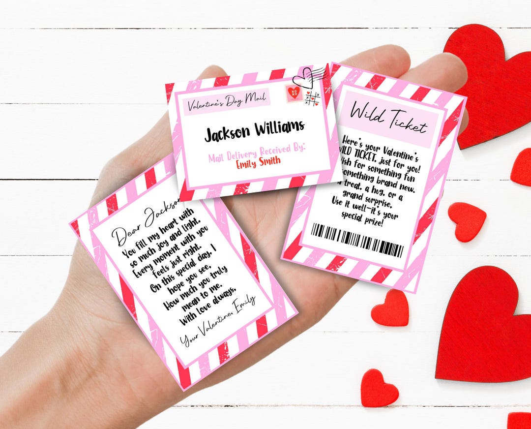 Editable Mini Valentines Day Love Letter Set, Mini Love Letter Template ...