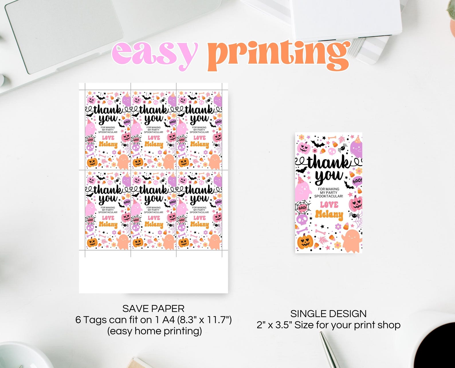 Editable Spooky Birthday Favor Tag, Halloween Birthday Thank You Tag ...