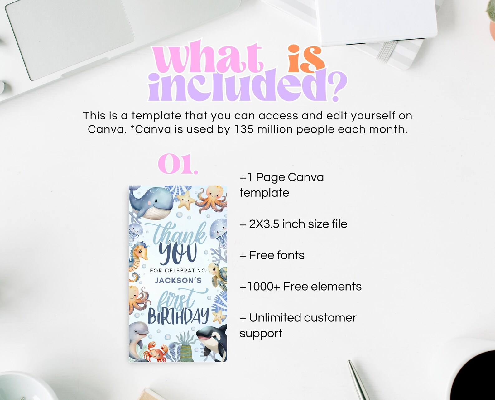 Editable Sea Animals Birthday Favor Tag: Ocean Theme (digital Download ...
