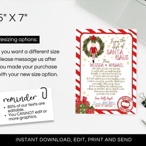 Editable Christmas First Time Elf Arrival Letter, Christmas Elf Welcome ...