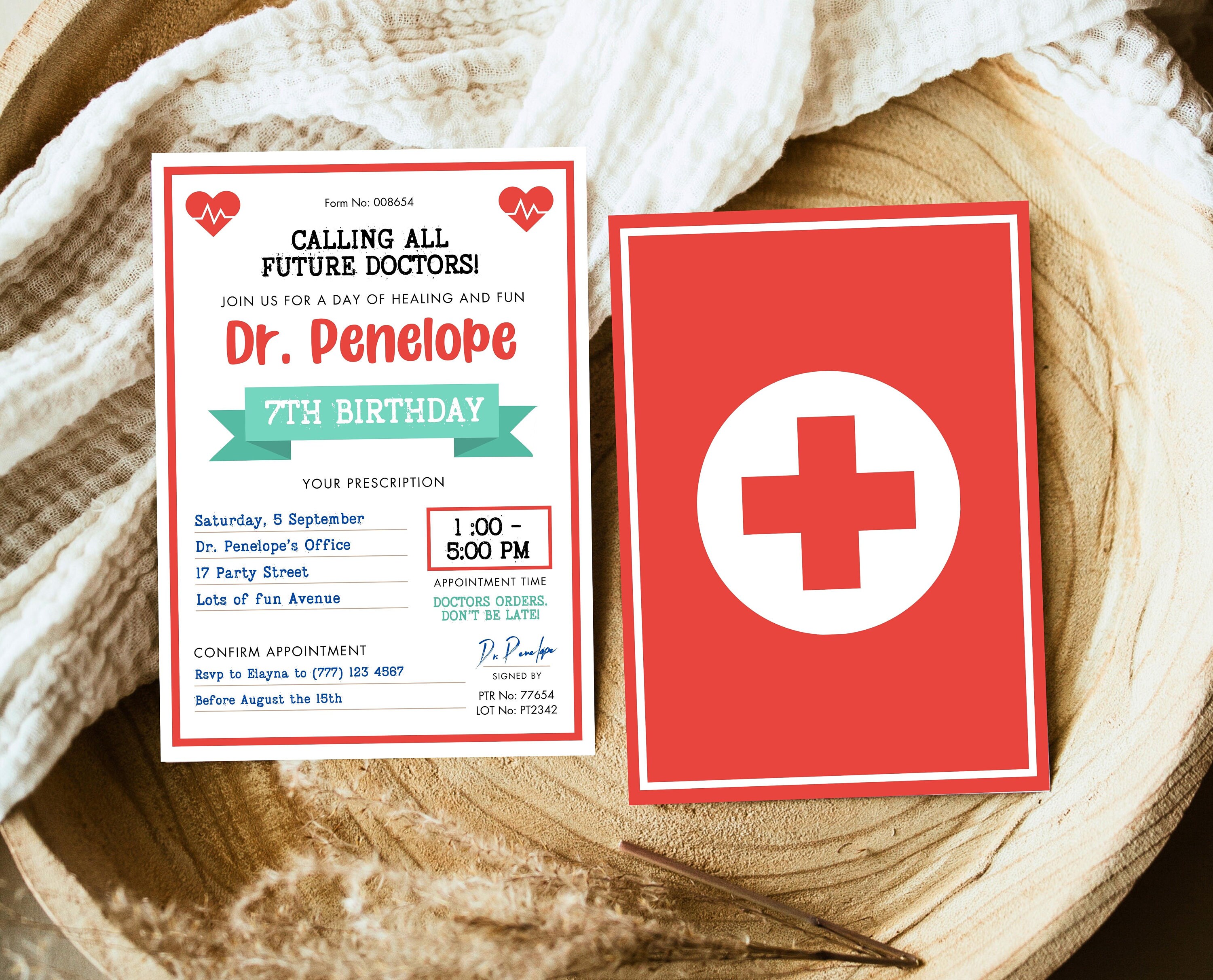 Editable Doctor Pretend Birthday Invitation, Kids Doctor Invite, Kids ...