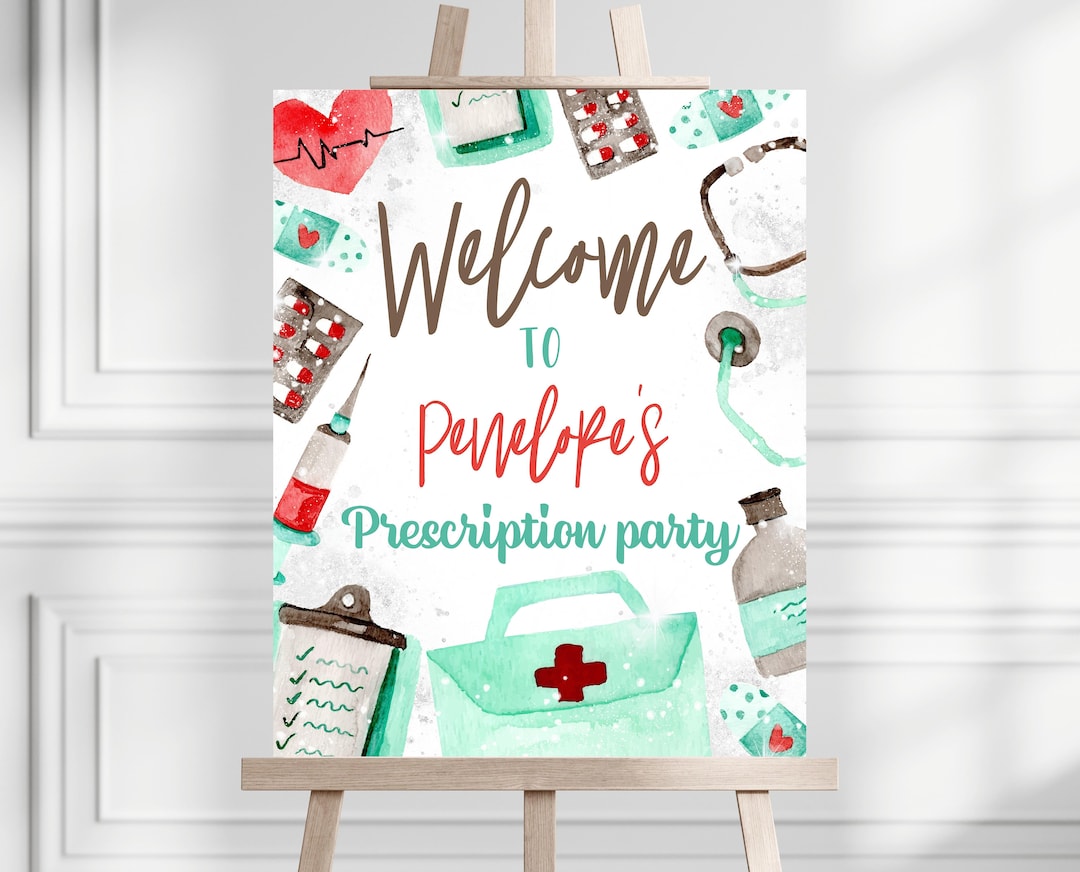 Editable Kids Medical Birthday Welcome Sign Template, Girl Nurse ...