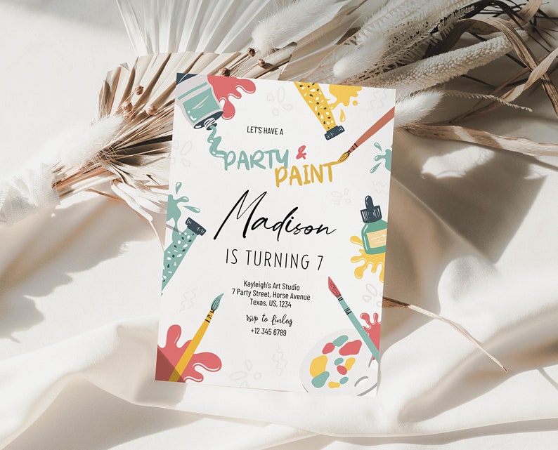 Editable Painting Party Invitation Art Party Birthday Invite - Etsy