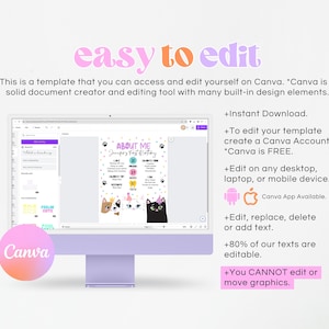 Cat Birthday Milestone Sign Template, Kitten Birthday Party About Me ...