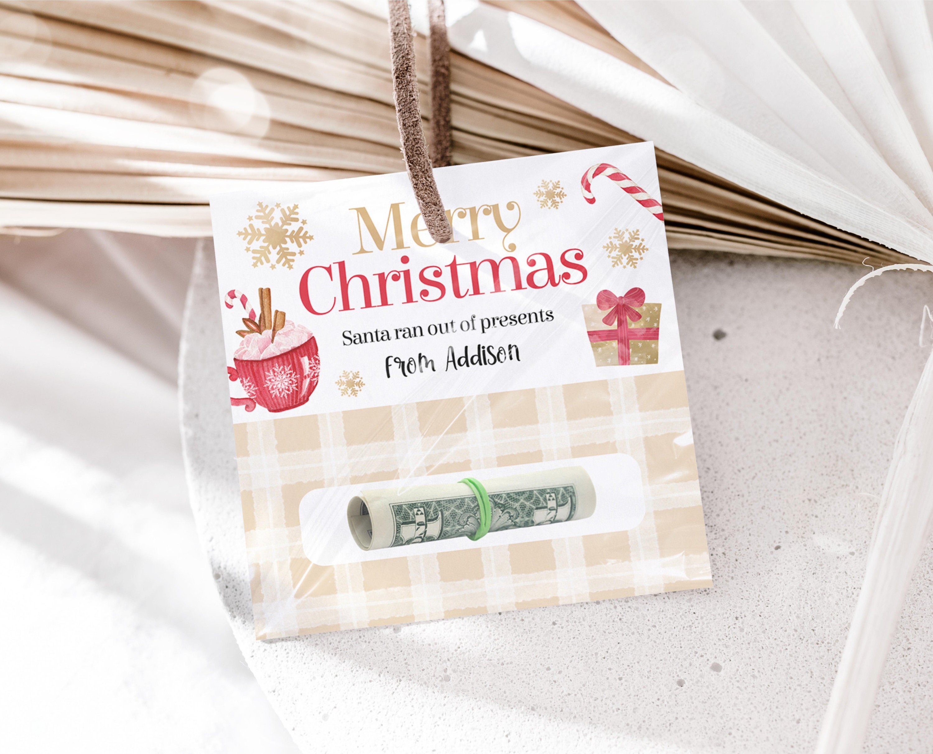 Editable Christmas Money Card Holder Printable Christmas - Etsy