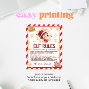 Editable Christmas Elf Magic Rules Sign, Do Not Touch Me Christmas Elf ...