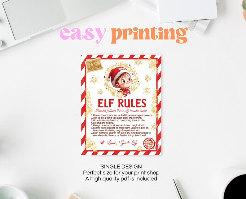 Editable Christmas Elf Magic Rules Sign, Do Not Touch Me Christmas Elf ...