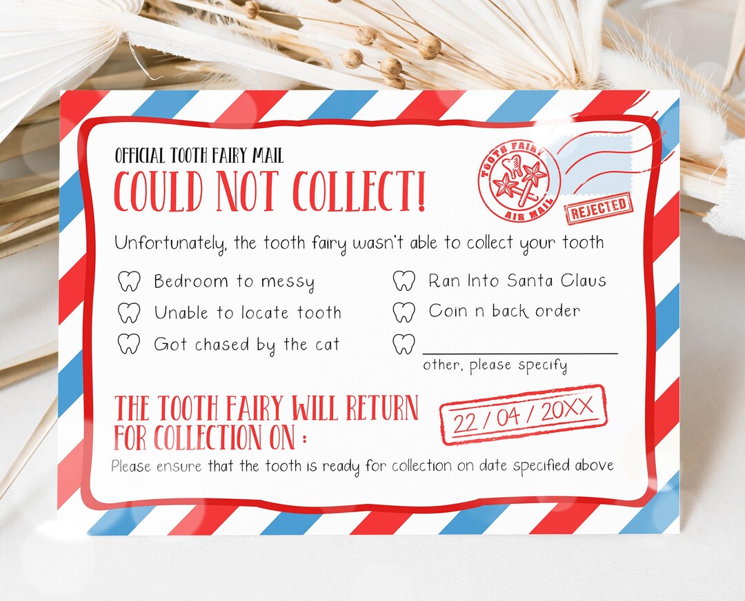 Editable Tooth Fairy Letter, Kids Tooth Fairy Note, Could Not Collect ...