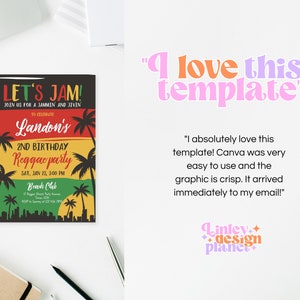 Editable Reggae Birthday Invitation, Reggae First Birthday Party Invite ...