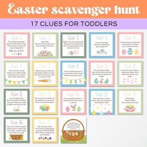 Editable Easter Hunt Cards for Kids, Easter Scavenger Hunt Clues ...