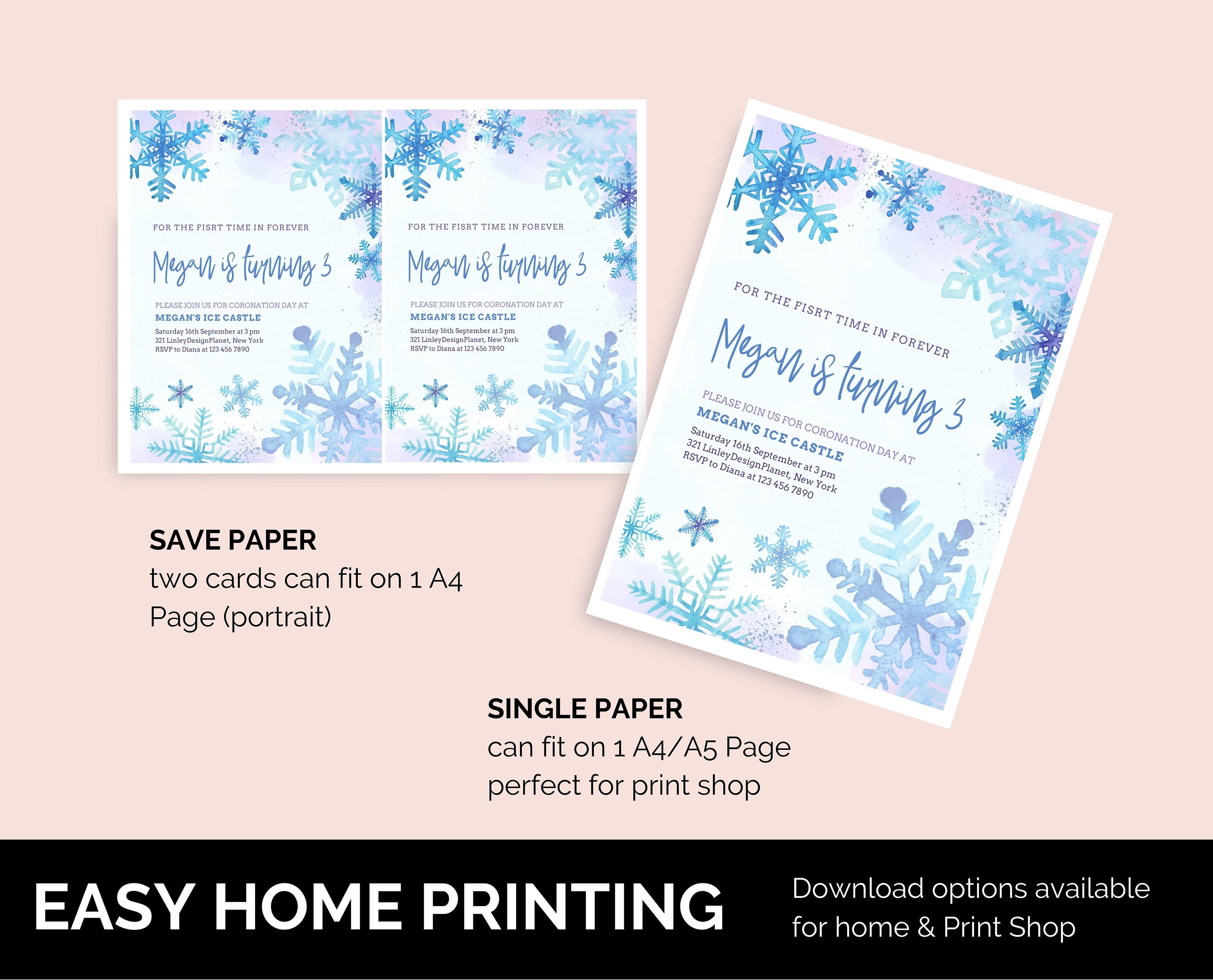 Editable Snow Birthday Invitation Kids Winter Birthday Party - Etsy
