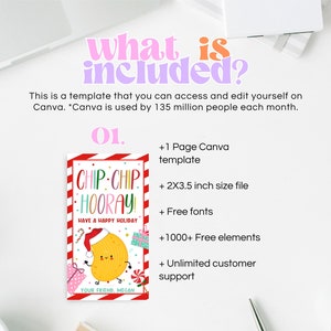 Editable Christmas Chip Bag Tag Template, Chips Treat Bag Tag, Bag of ...