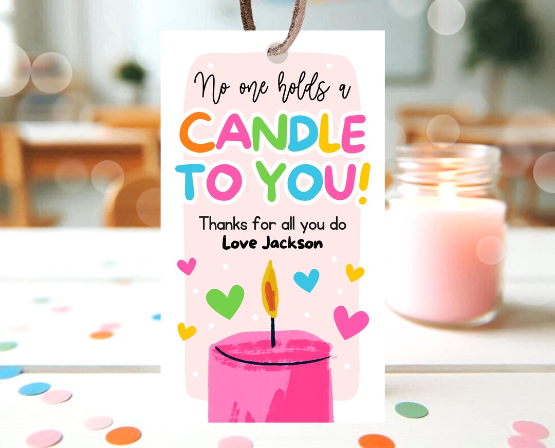Editable Candle Teacher Appreciation Gift Tag (instant Download) - Etsy
