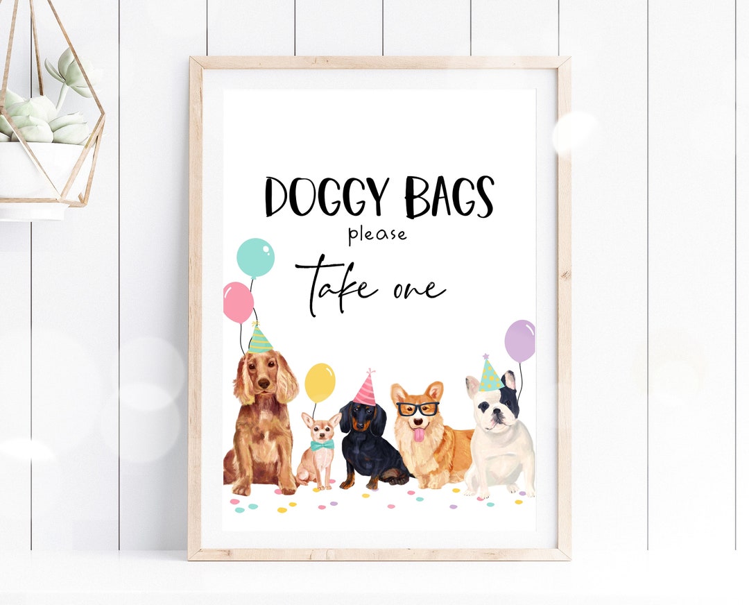 Editable Favor Doggy Bag Sign Puppy Birthday Table Decor Dog - Etsy