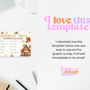 Editable Gingerbread House Voting Ballot Template, Pink Christmas ...