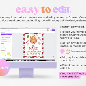 Editable Elf Gingerbread House Activity Template, Elf Mini Note Cards ...