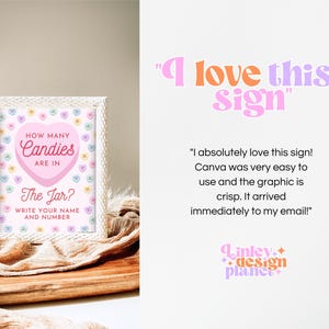 Editable Guess How Many Candies Sign, Hearts Candy Theme Birthday ...
