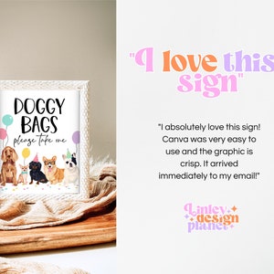 Editable Favor Doggy Bag Sign , Puppy Birthday Table Decor Dog Birthday ...