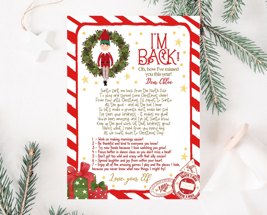 Editable Elf Arrival Letter, Christmas Elf Welcome Letter, Detailed ...