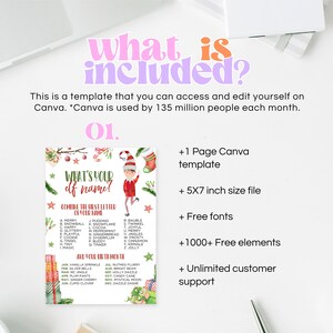 Christmas What is Your Elf Name Game Template, Printable Christmas ...
