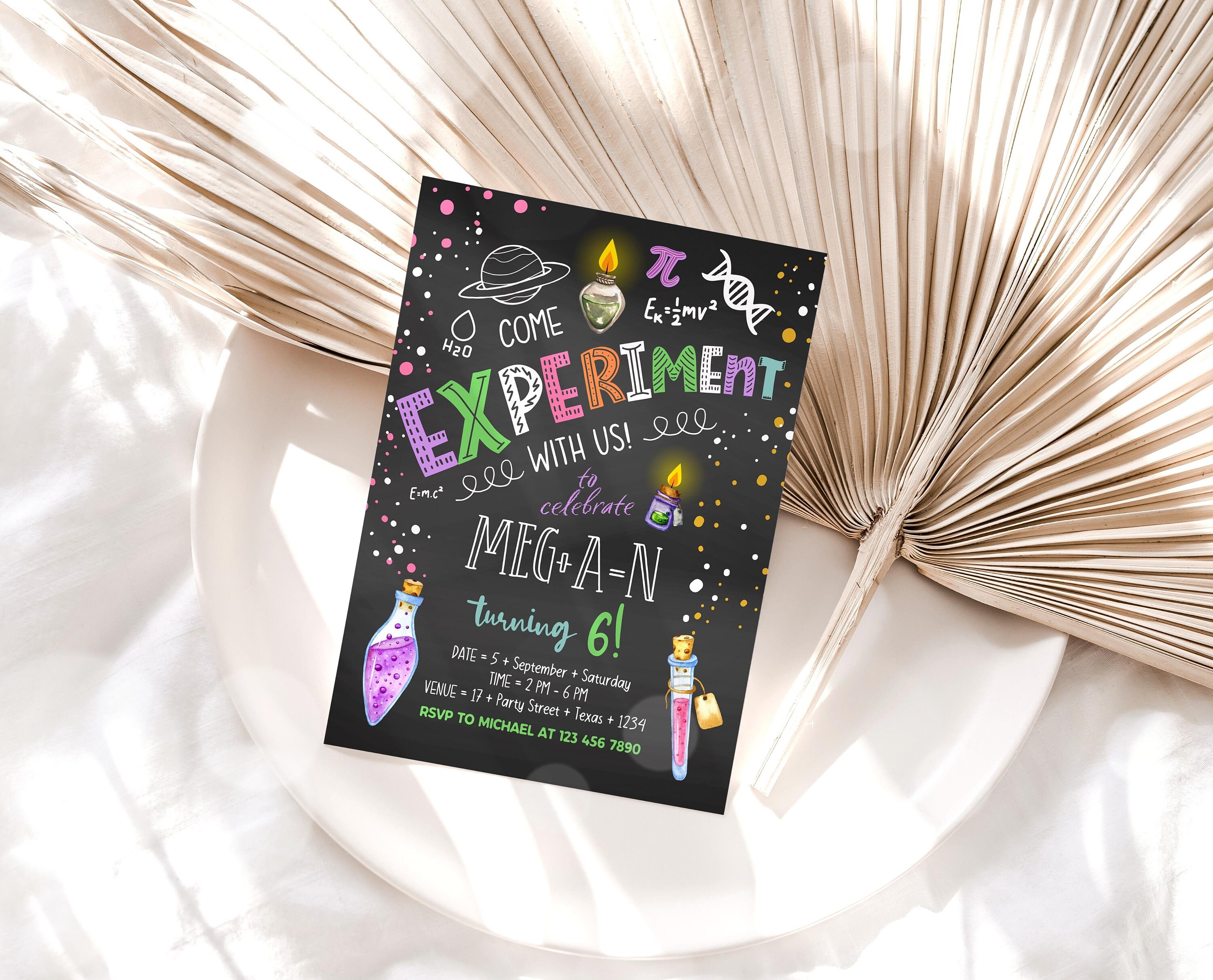 Editable Scientist Birthday Invitation Science Experiment - Etsy