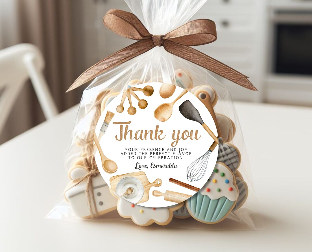 Editable Baking Birthday Favor Tag, Kids Cooking Party Decorations ...