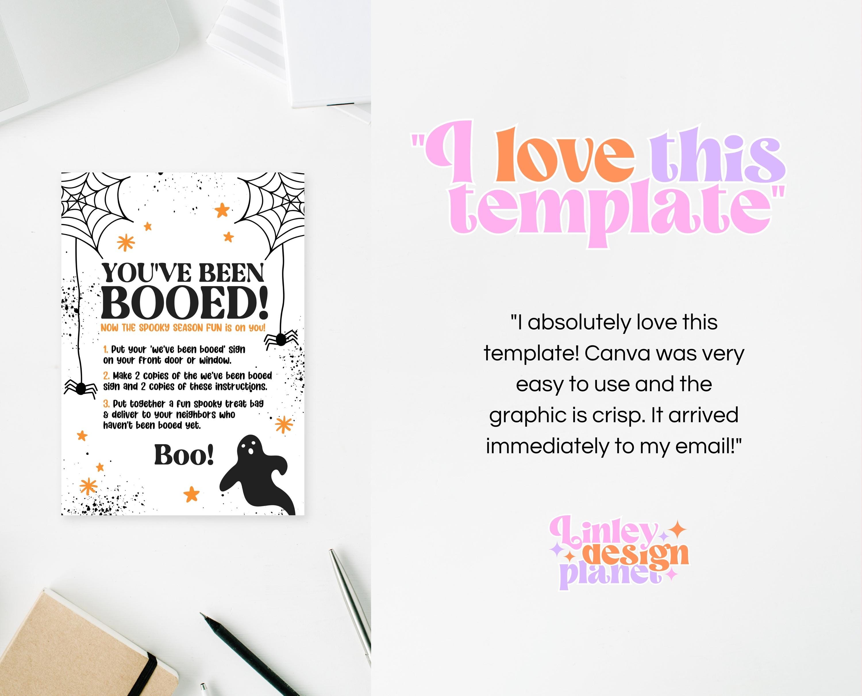 Editable You've Been Booed! Card, Halloween Printable for Friend, You ...