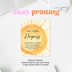 Late Night Diapers Sign Sunshine Baby Shower, A Little Ray of Sunshine ...