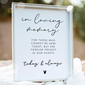 Minimalist in Loving Memory Sign Printable Template Modern - Etsy