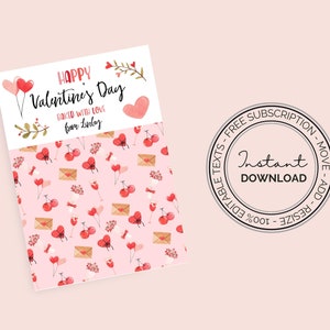 Editable Valentine's Day Cookie Card, Happy Valentines Day Cookie ...