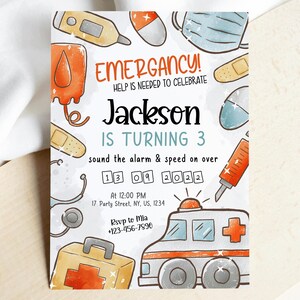 Editable Doctor Birthday Invitation, Prescription Medical Boy Birthday ...