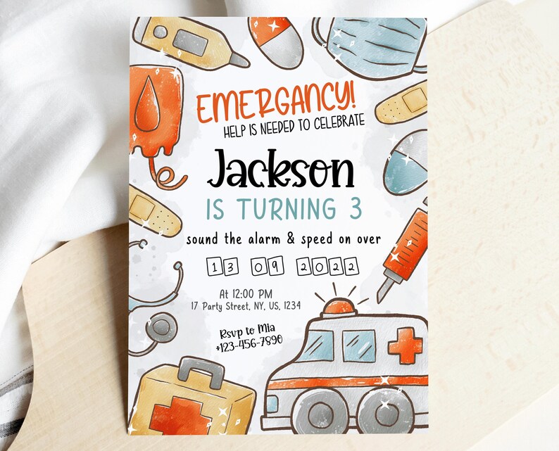 Editable Doctor Birthday Invitation Prescription Medical Boy - Etsy